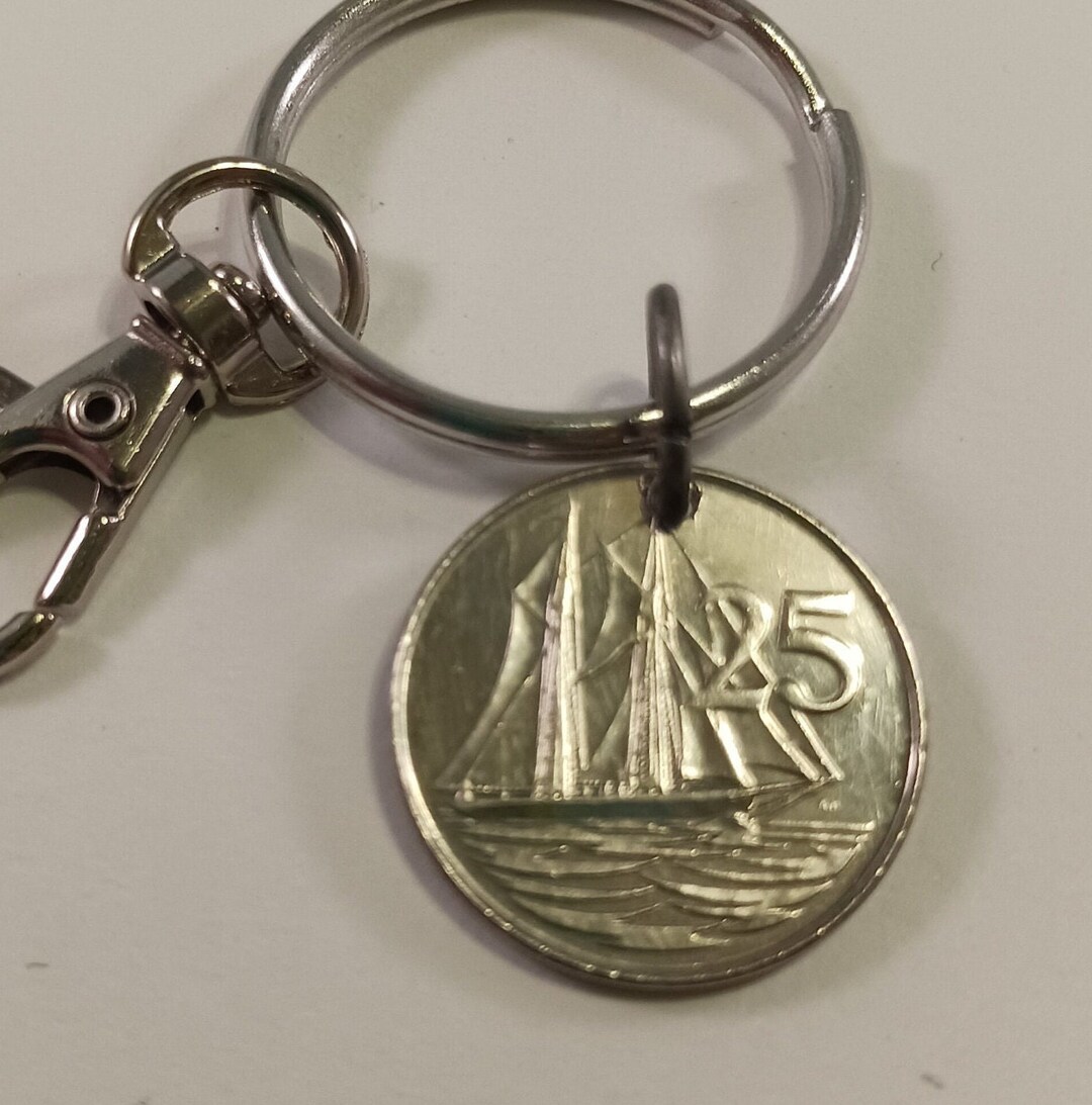 Cayman Islands Coin Key Ring or Key Chain, Year 2005, # 55 - Etsy