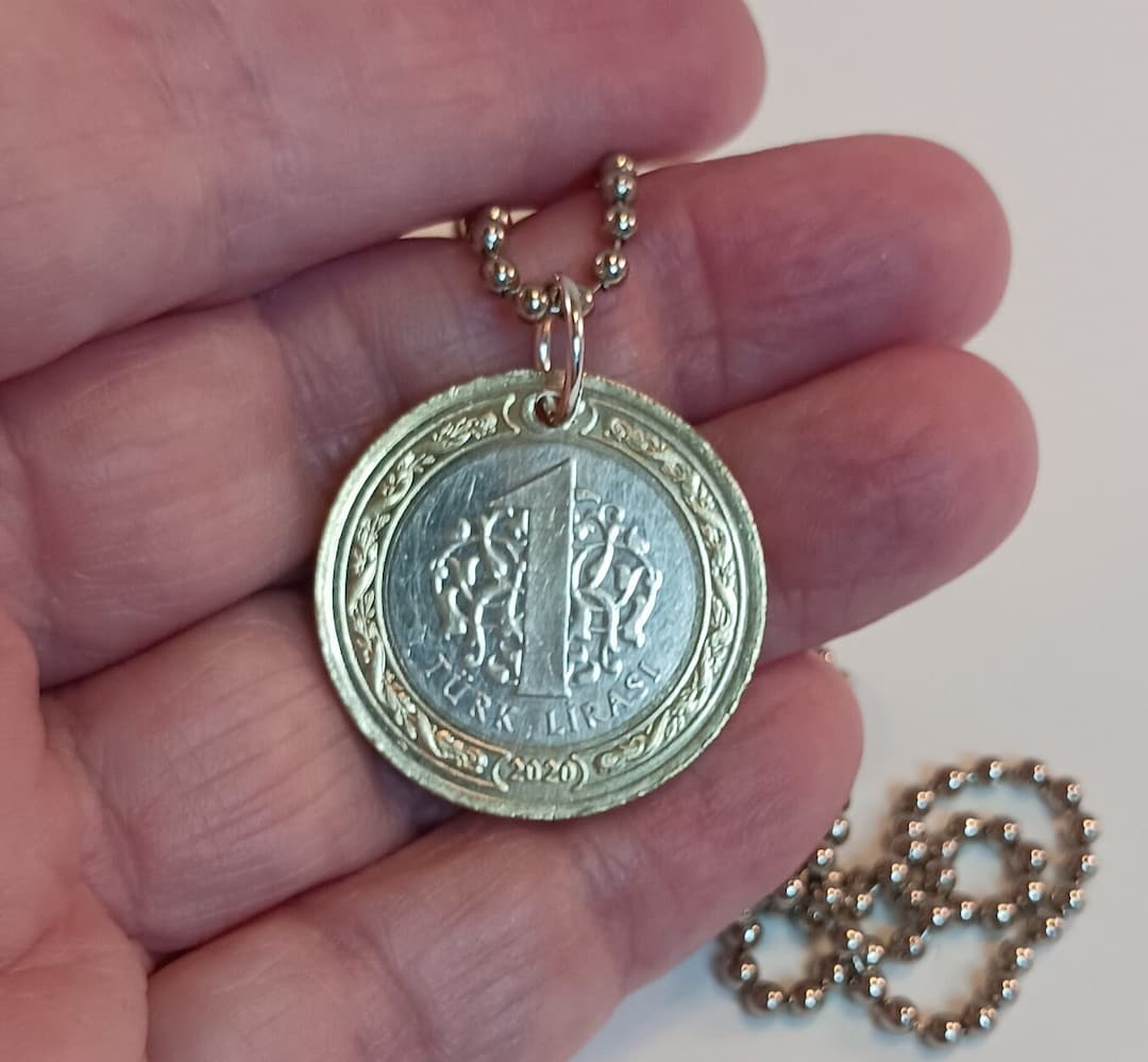 Turkey Coin Necklace, Pendant Necklace, Year 2020, # 4 - Etsy