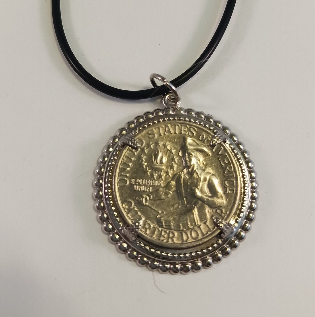 United States Bicentennial Quarter Necklace, Pendant Necklace, Year ...