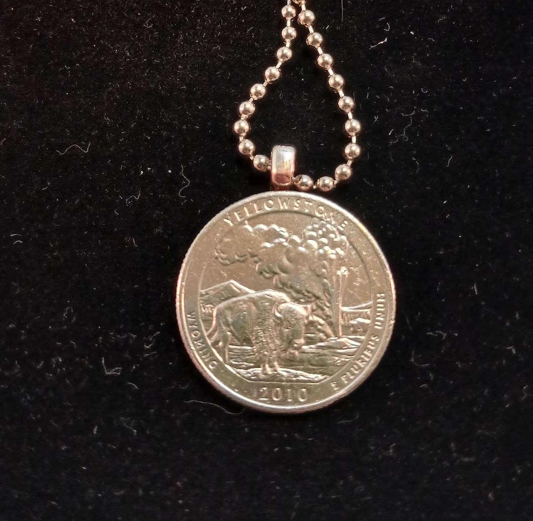 Yellowstone Quarter Necklace, United States Coin, Pendant Necklace ...