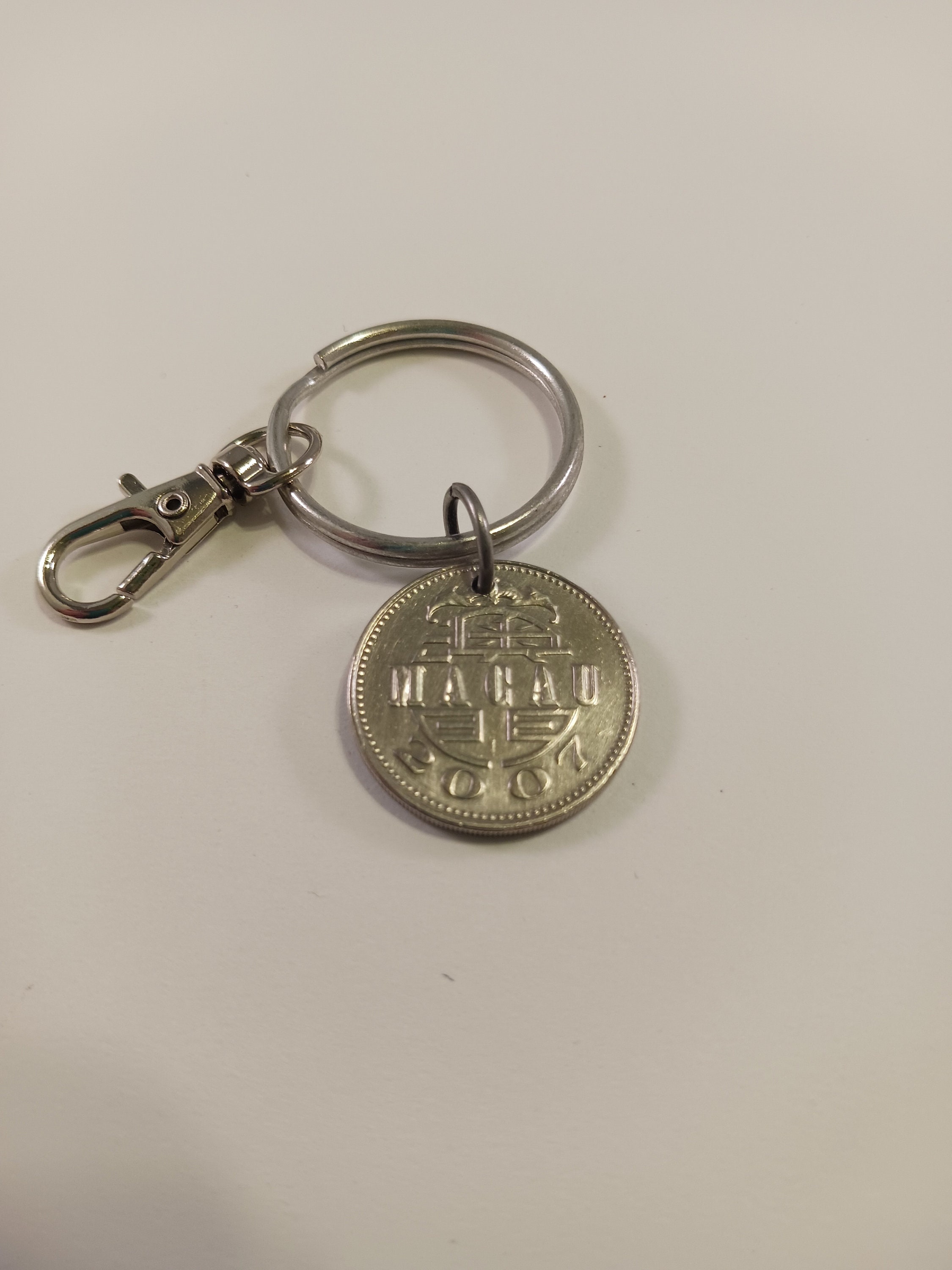 Macau Coin Key Chain or Key Ring, Year 2007, # 51 - Etsy