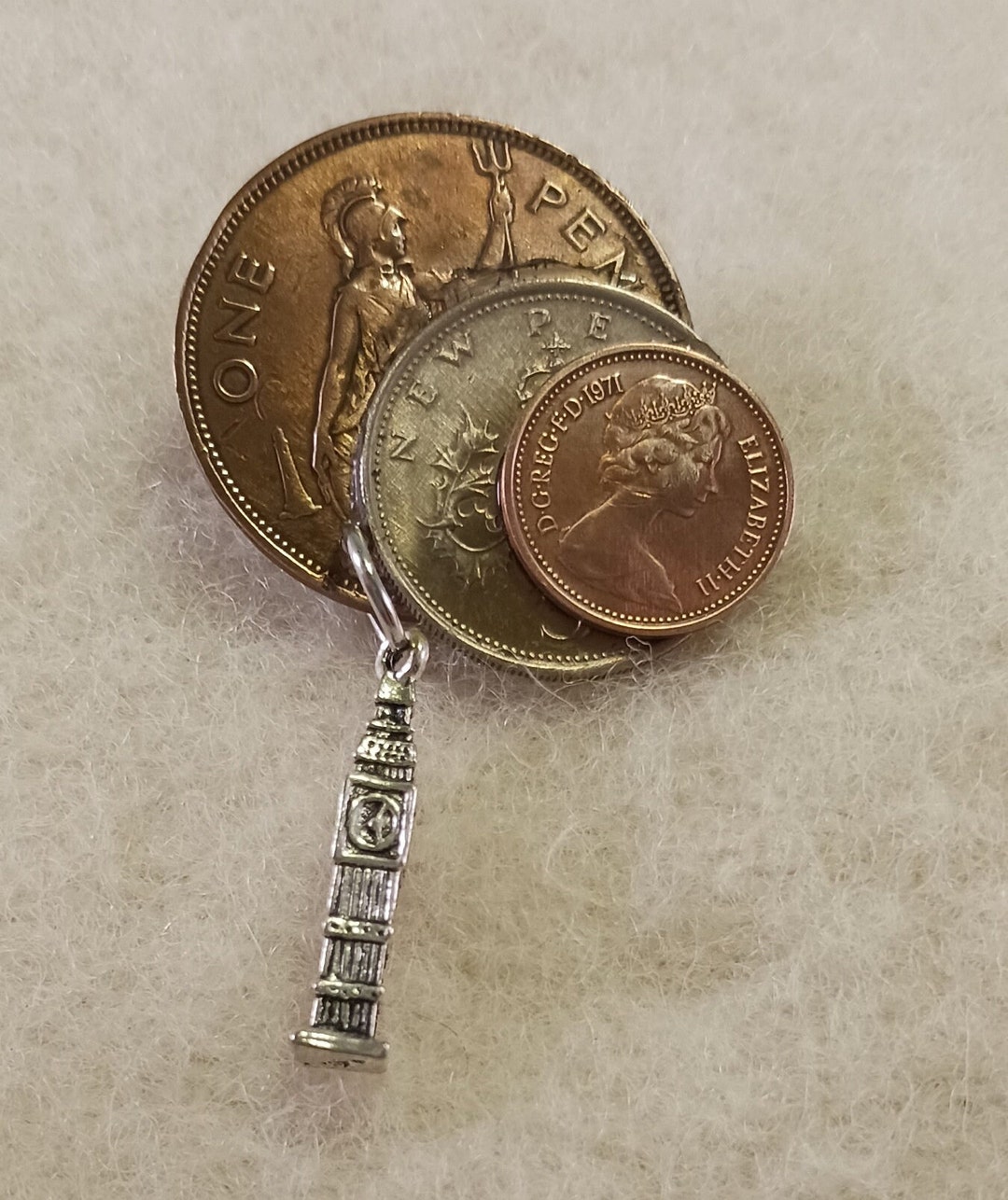 England Coin Pin With Big Ben Charm, #2-13 - Etsy