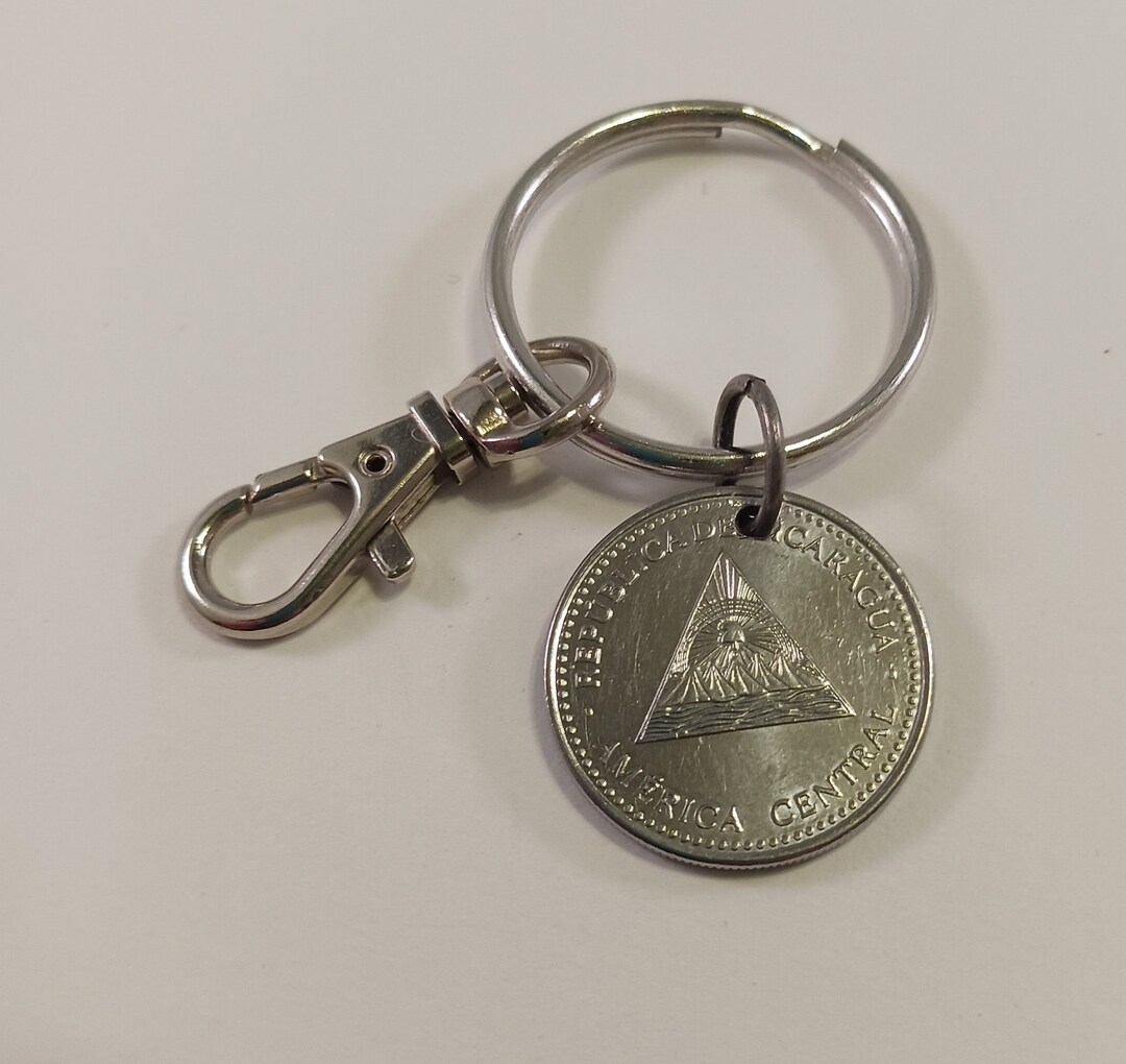 Nicaragua Coin Key Ring-key Chain, Year 2012, 50 - Etsy