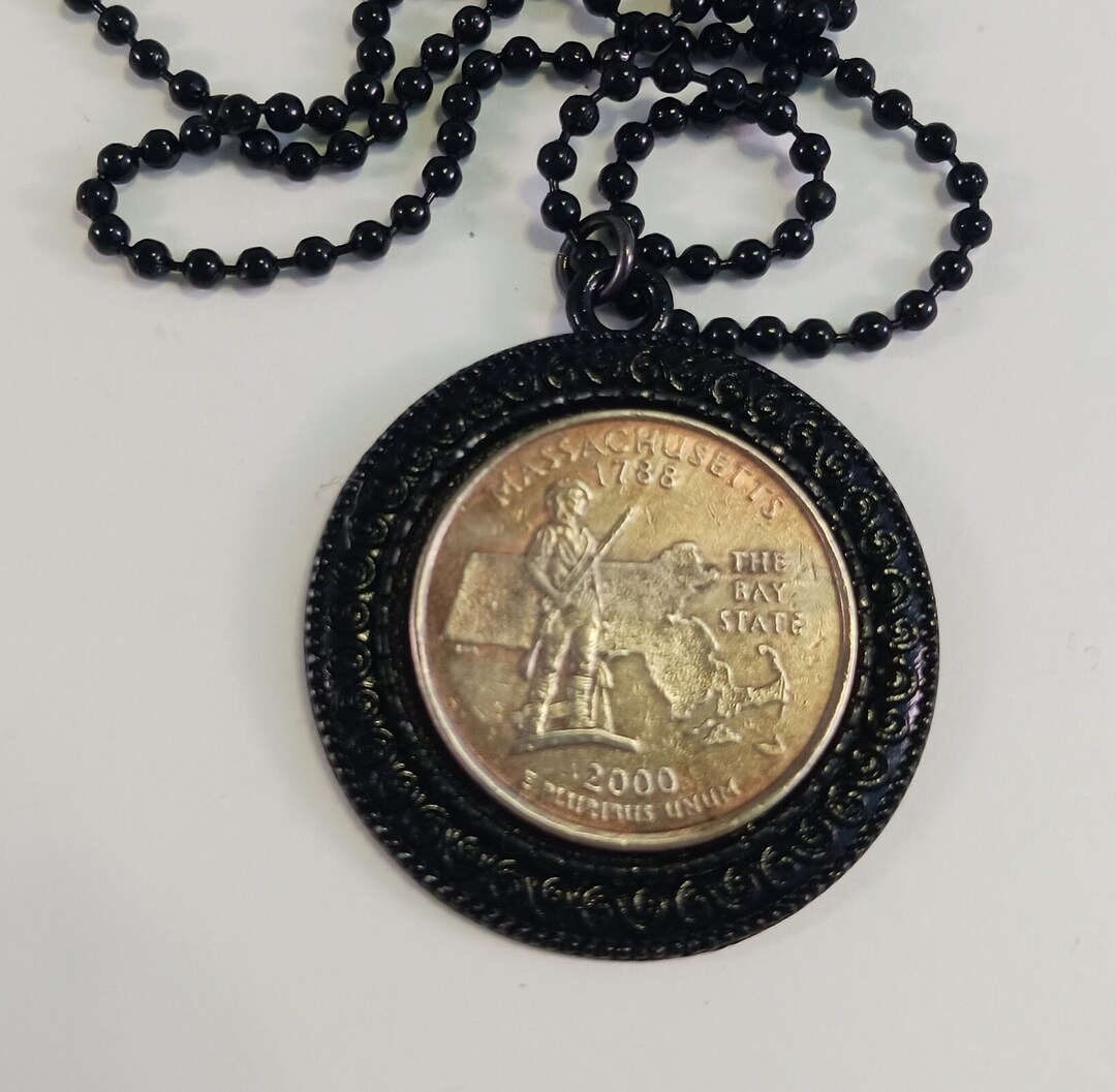 Massachusetts State Quarter Pendant, United States Coin, Pendant ...