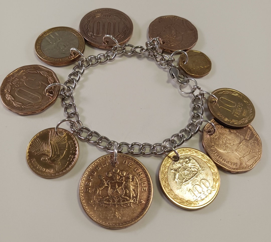 Chile Coin Bracelet, Charm Bracelet, Years 1970 to 2015, # 1-270 - Etsy