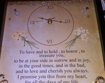 Wedding Vows Clock - Etsy