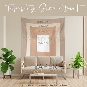 Tapestry Size Chart Product and Size Info Digital Download - Etsy
