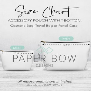 Accessory Pouch Size Chart, Zipper Pouch Size Info, Instant Digital ...