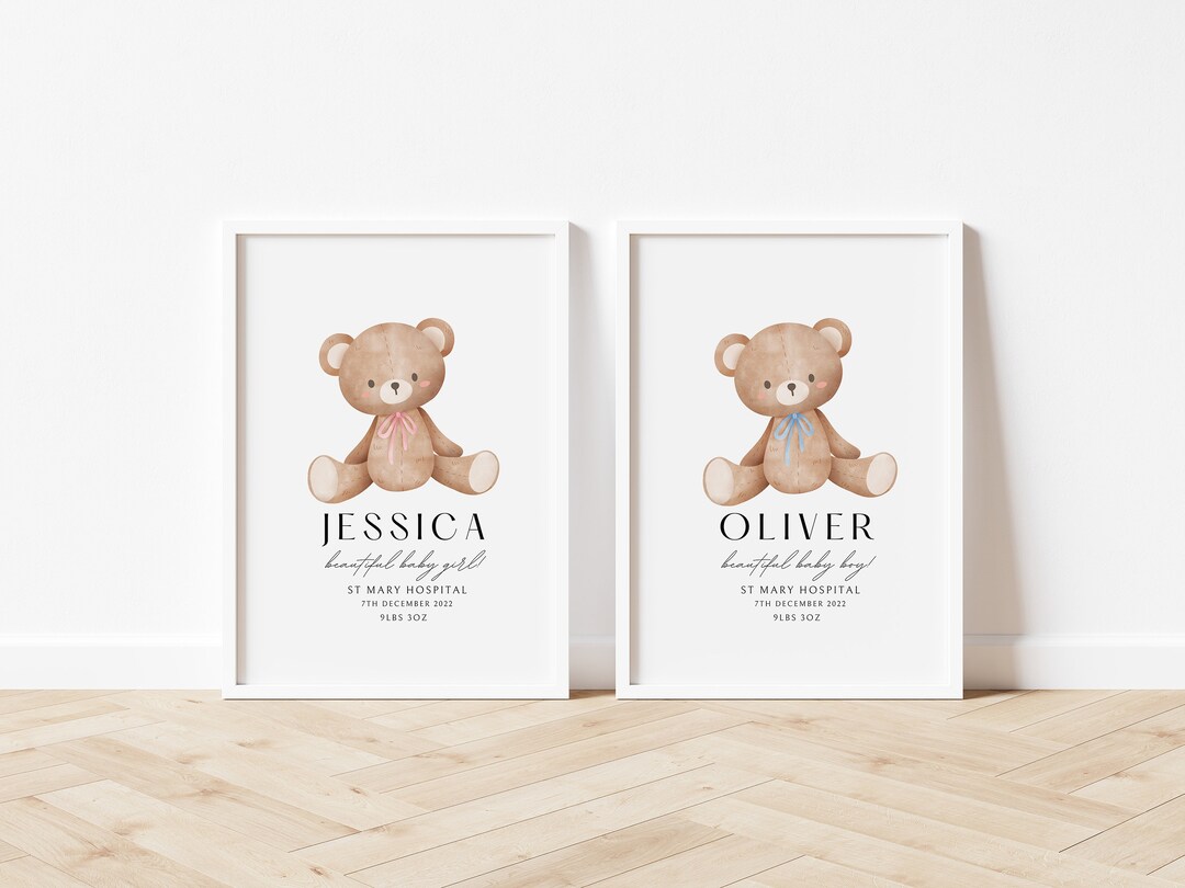 Personalised Nursery Print, Baby Nursery Gift Ideas, New Baby Gift ...