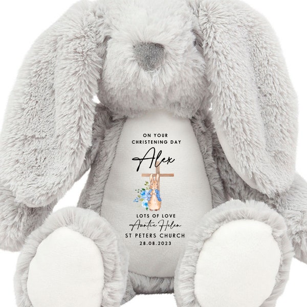 Personalised Rabbit Teddy Christening - Etsy