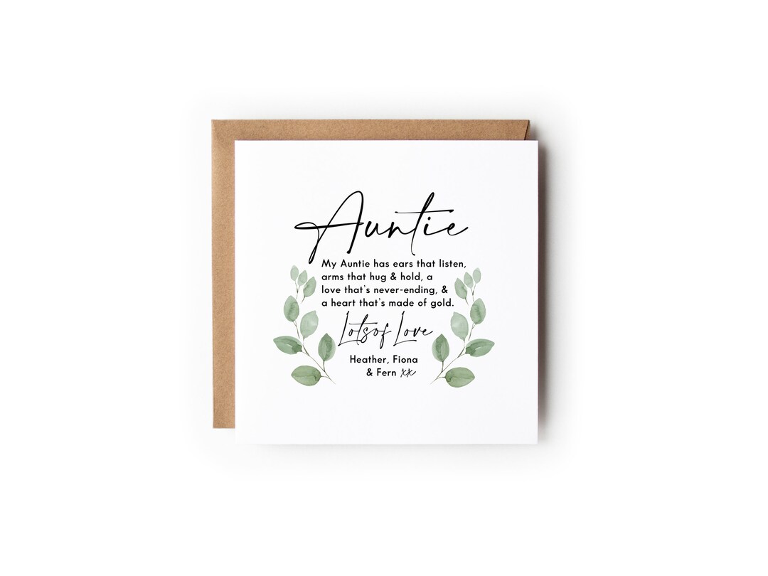 Auntie Card Personalised Gift Auntie My Auntie Quote - Etsy
