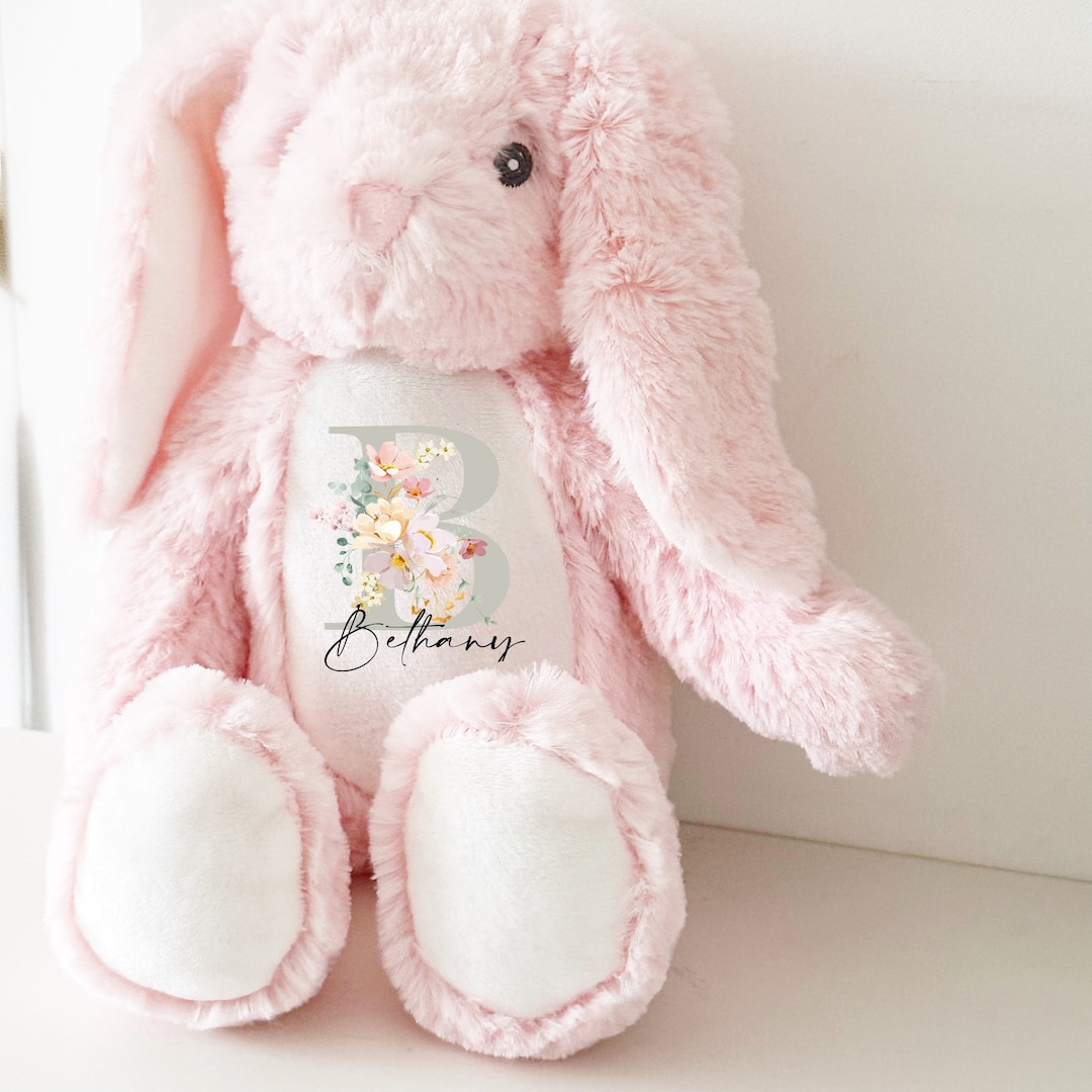 Personalised Bunny Rabbit, New Baby Gift, Personalised Plush Soft Toy ...