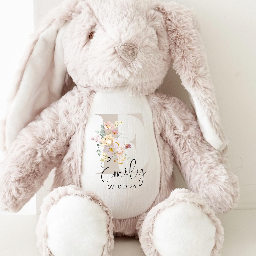 Personalised Bunny Rabbit, Neutral New Baby Gift, Personalised Neutral ...