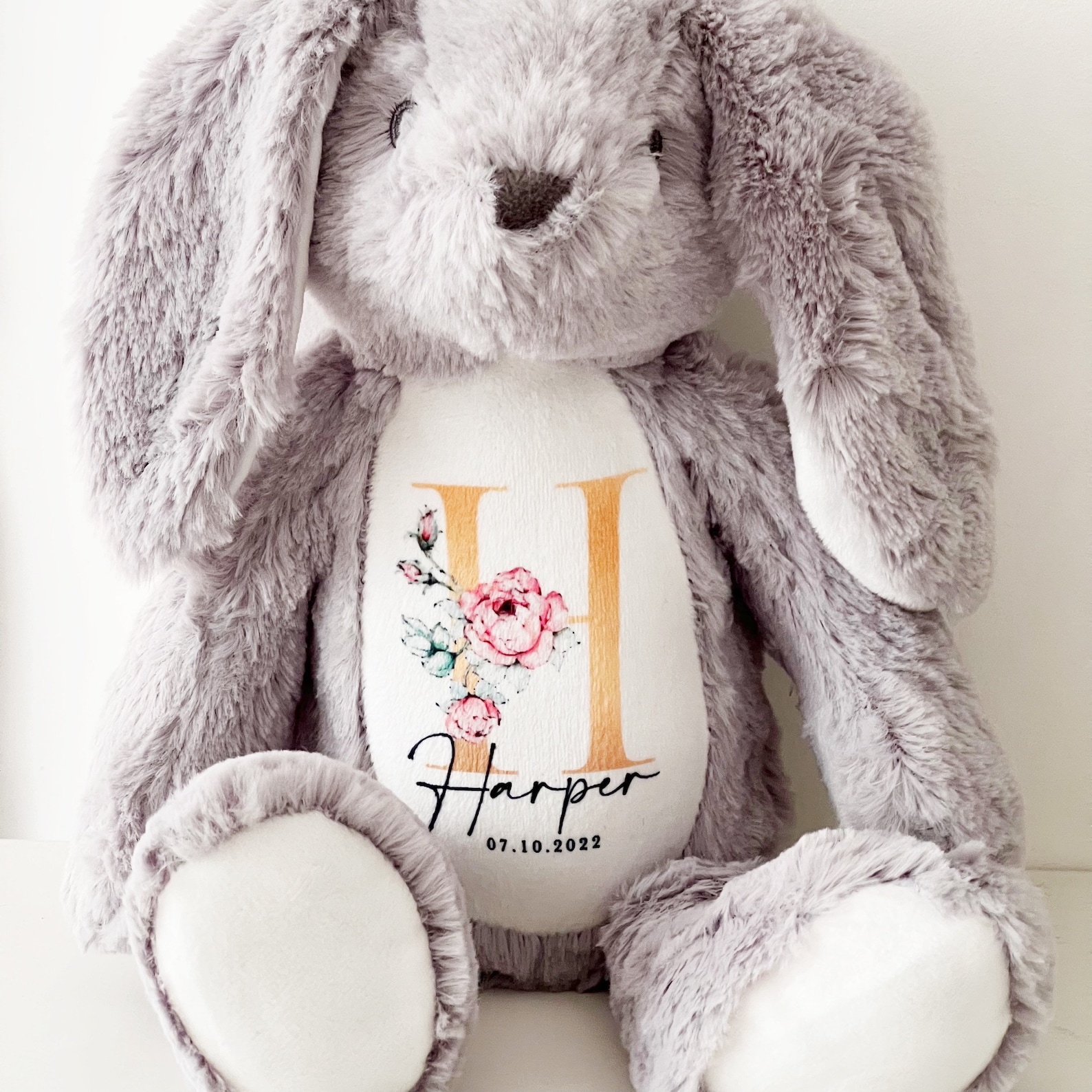 Personalised Bunny Rabbit, New Baby Gift, Personalised Plush Soft Toy ...