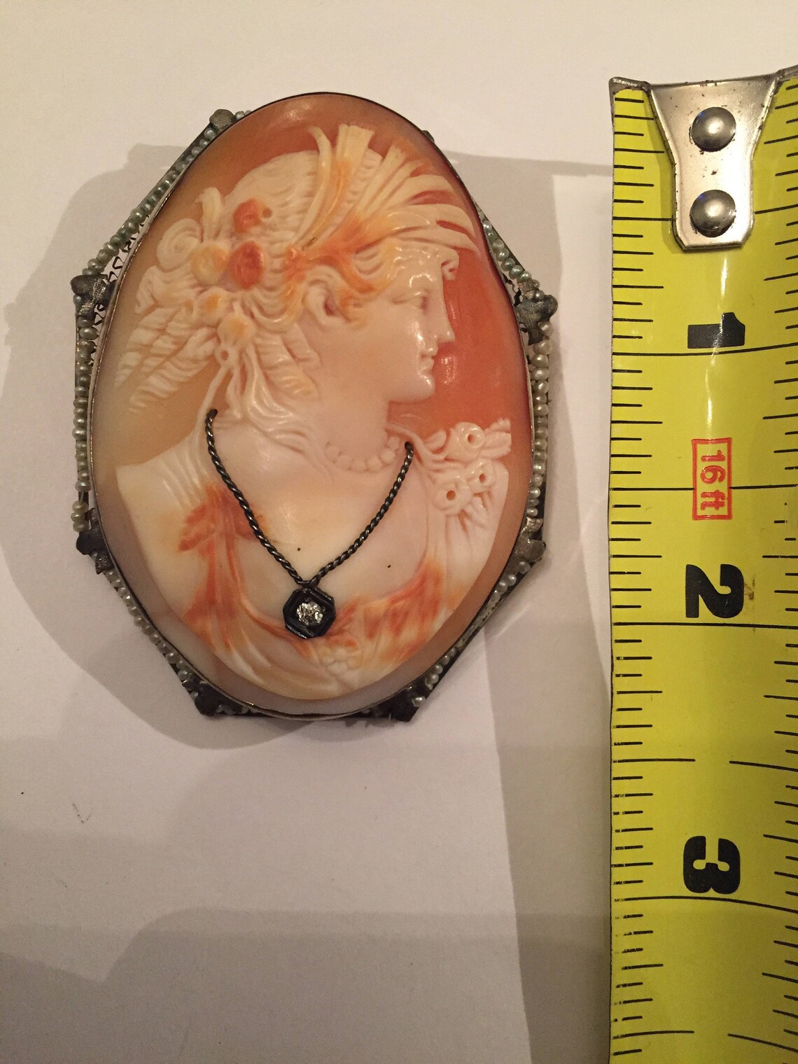 Rare Antique Shell Cameo En Habille With Rose Cut Diamond and - Etsy