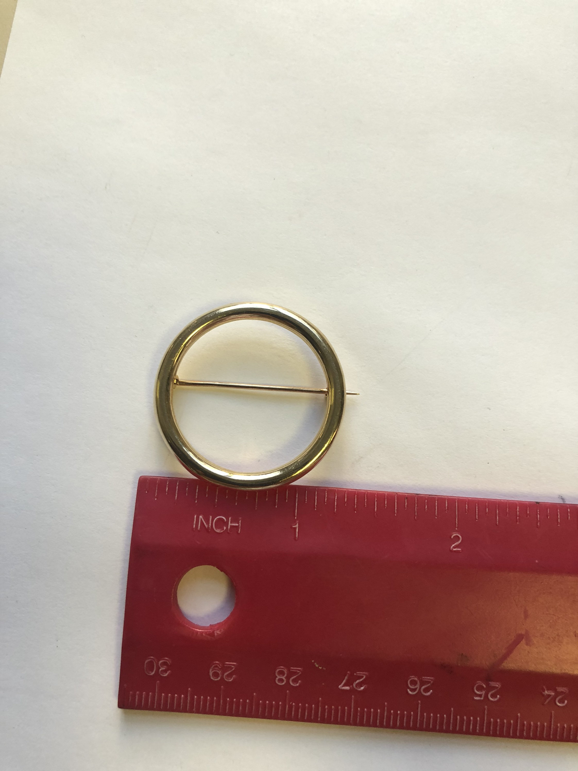 Classic 14 Kt Gold Circle Pin - Etsy