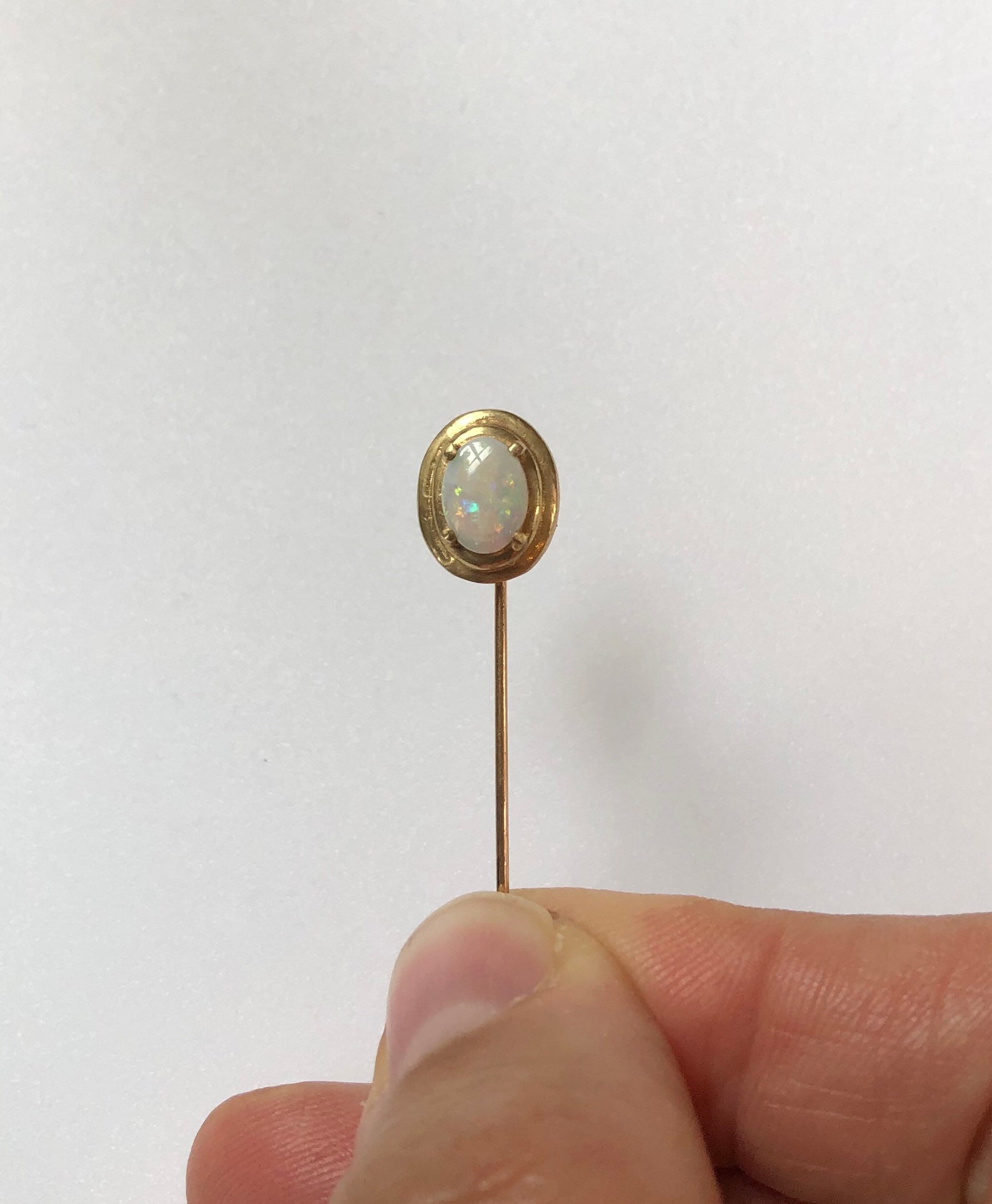 Vintage 14kt Yellow Gold Opal Stick Pin - Etsy