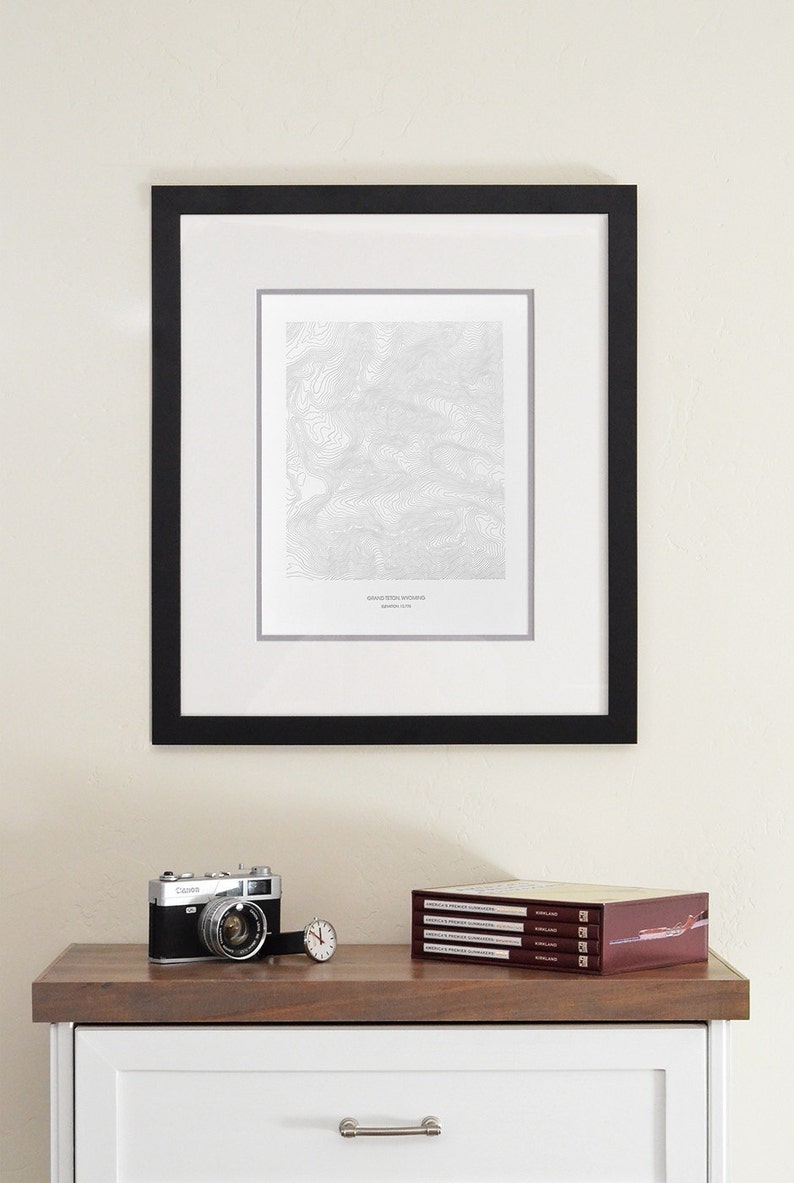 Mount Hood Topographic Map Wall Art - Letterpress Poster Print - Mt ...