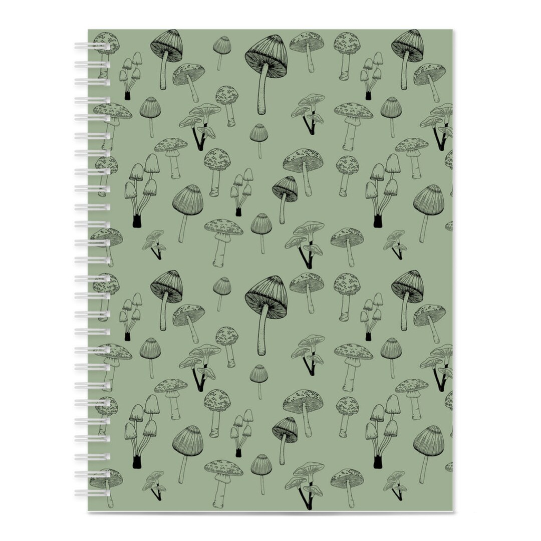 Mushroom Notebook. Spiral Bound Journal. Cute School & Office Supplies ...
