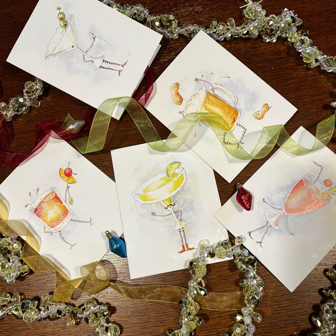 Cocktail Note Card Series - Etsy