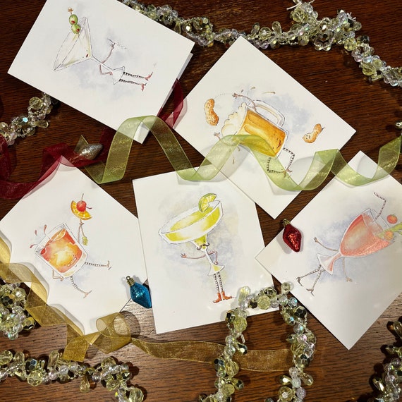 Cocktail Note Card Series | Etsy