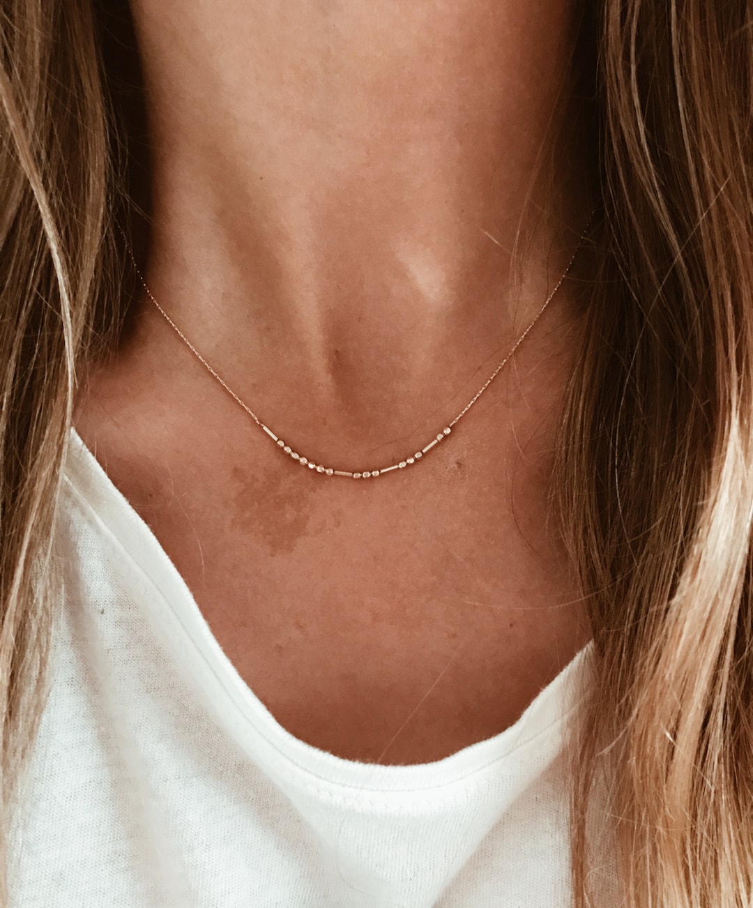 CUSTOM Morse Code Necklace in 14k Gold Fill, 14k Rose Gold Fill or ...
