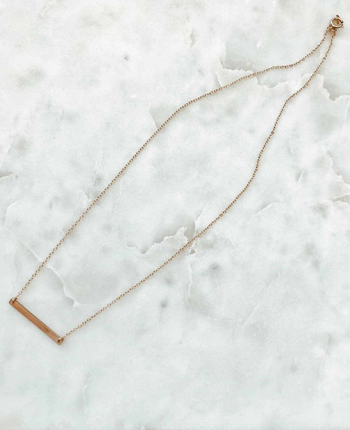 Tiny Straight Bar Plate Necklace in 14/20 Gold-fill 14/20 - Etsy