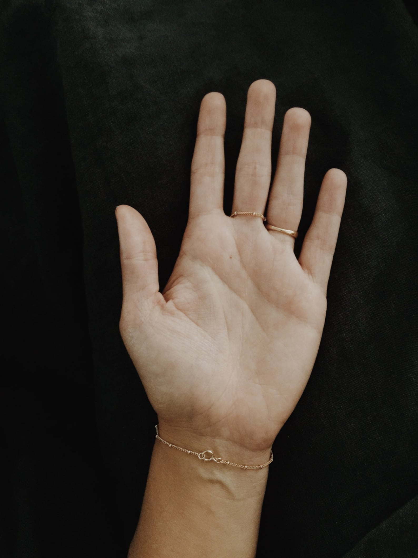 Beaded Hand Chain / Ring Bracelet in 14/20 Gold-fill - Etsy