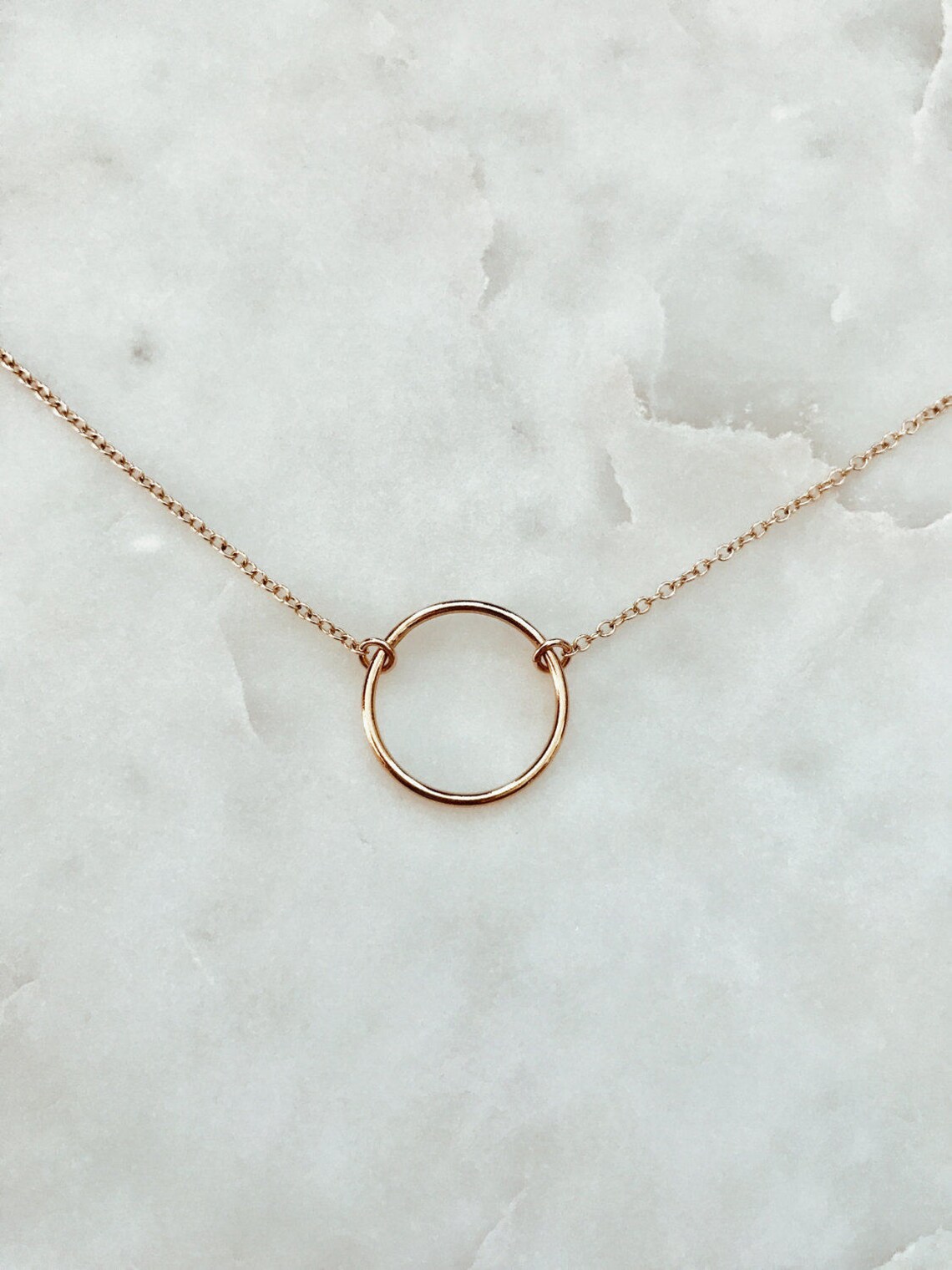 Infinity Circle Necklace - 14/20 Gold Fill or Sterling Silver - 15", 16 ...