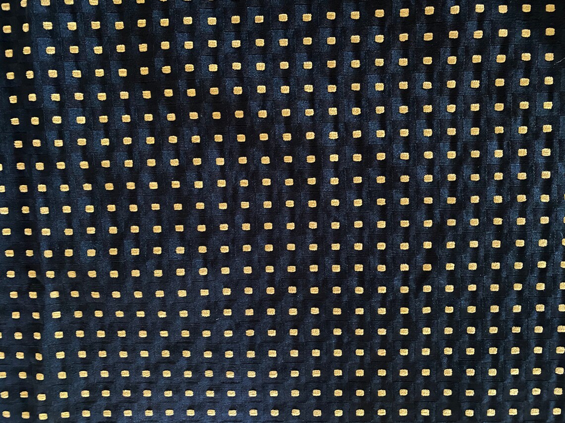 Black Square Textured Upholstery Fabric With Tan Chenille | Etsy