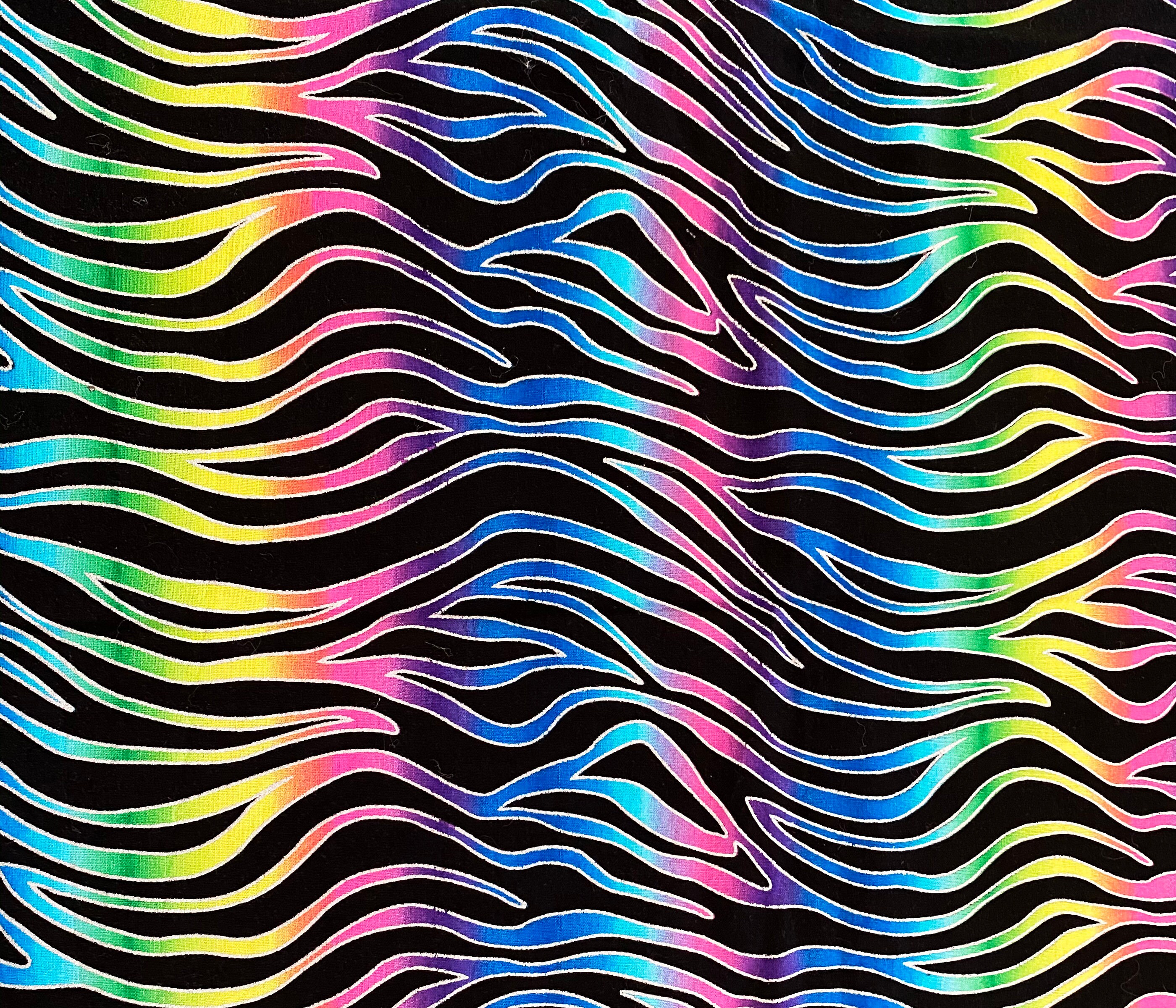 Pre-Washed Fabric Traditions 'Zebra' Rainbow Metallic | Etsy