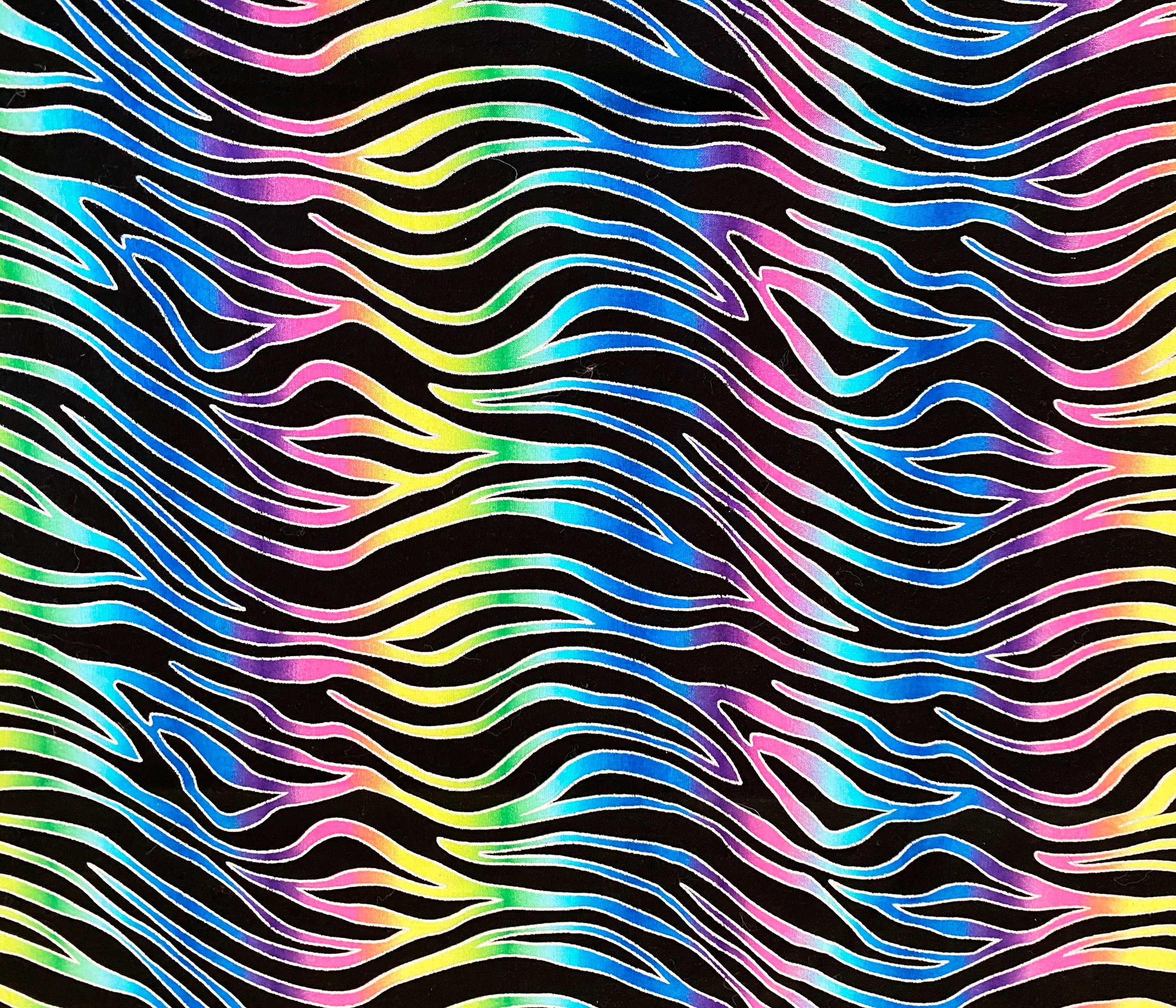 Pre-Washed Fabric Traditions 'Zebra' Rainbow Metallic | Etsy