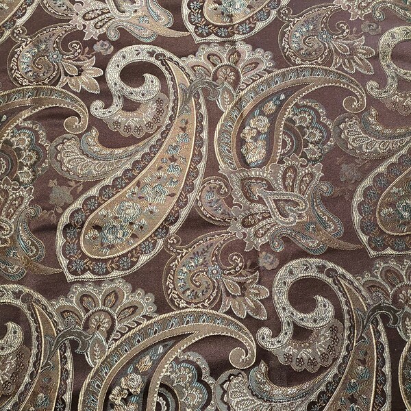 Brown Paisley Fabric - Etsy