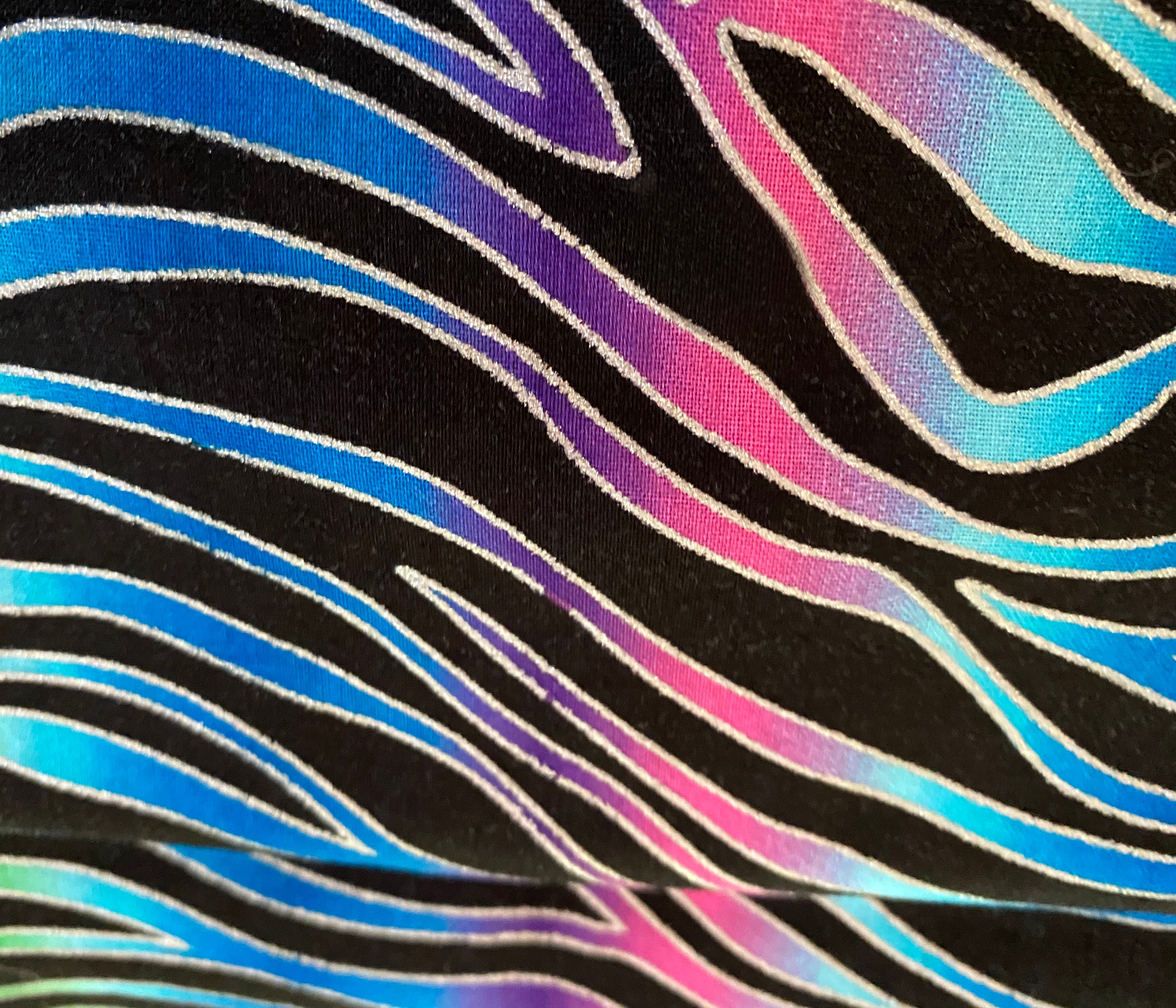 Pre-washed Fabric Traditions 'zebra' Rainbow Metallic - Etsy UK