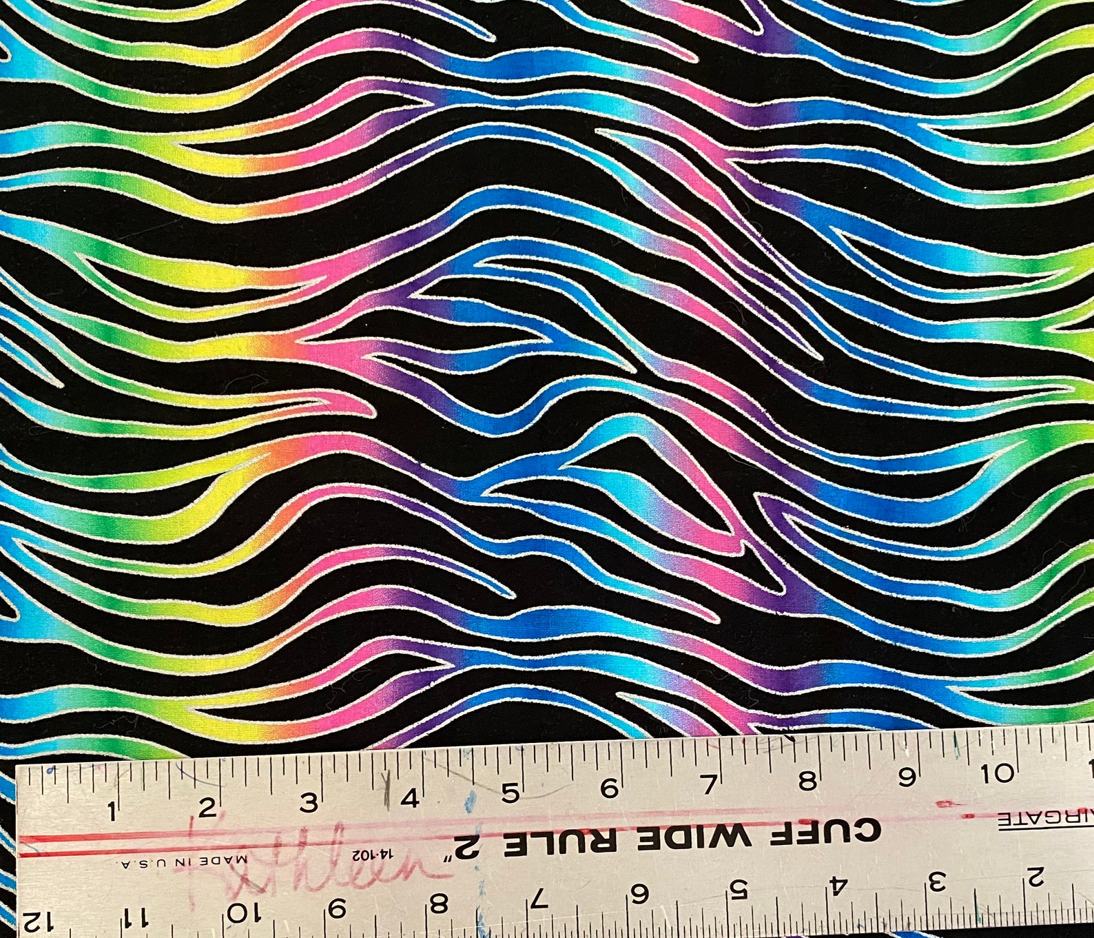 Pre-Washed Fabric Traditions 'Zebra' Rainbow Metallic | Etsy