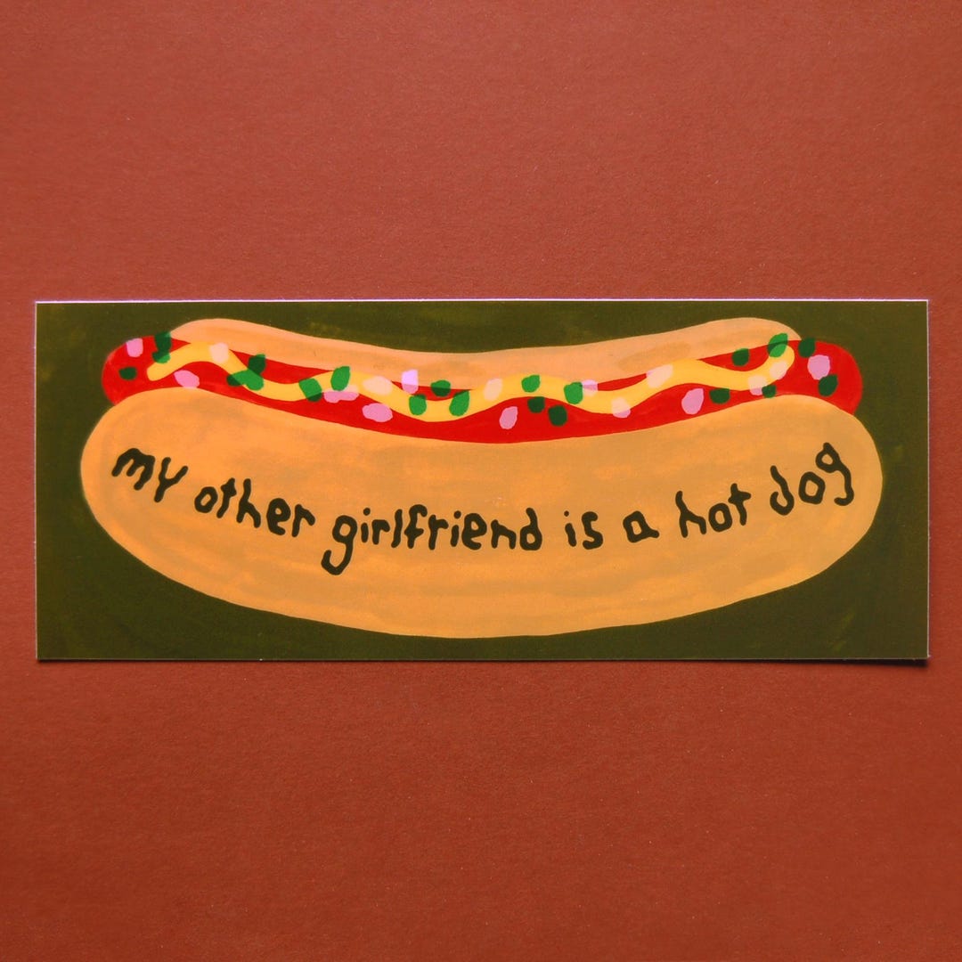 Hot Dog Bumper Sticker - Etsy