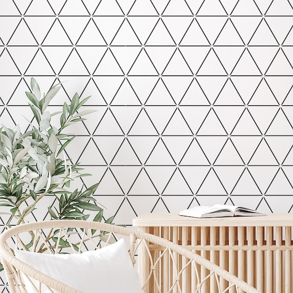 Triangles Large Wall Stencil & Wall Decal Herringbone - Etsy
