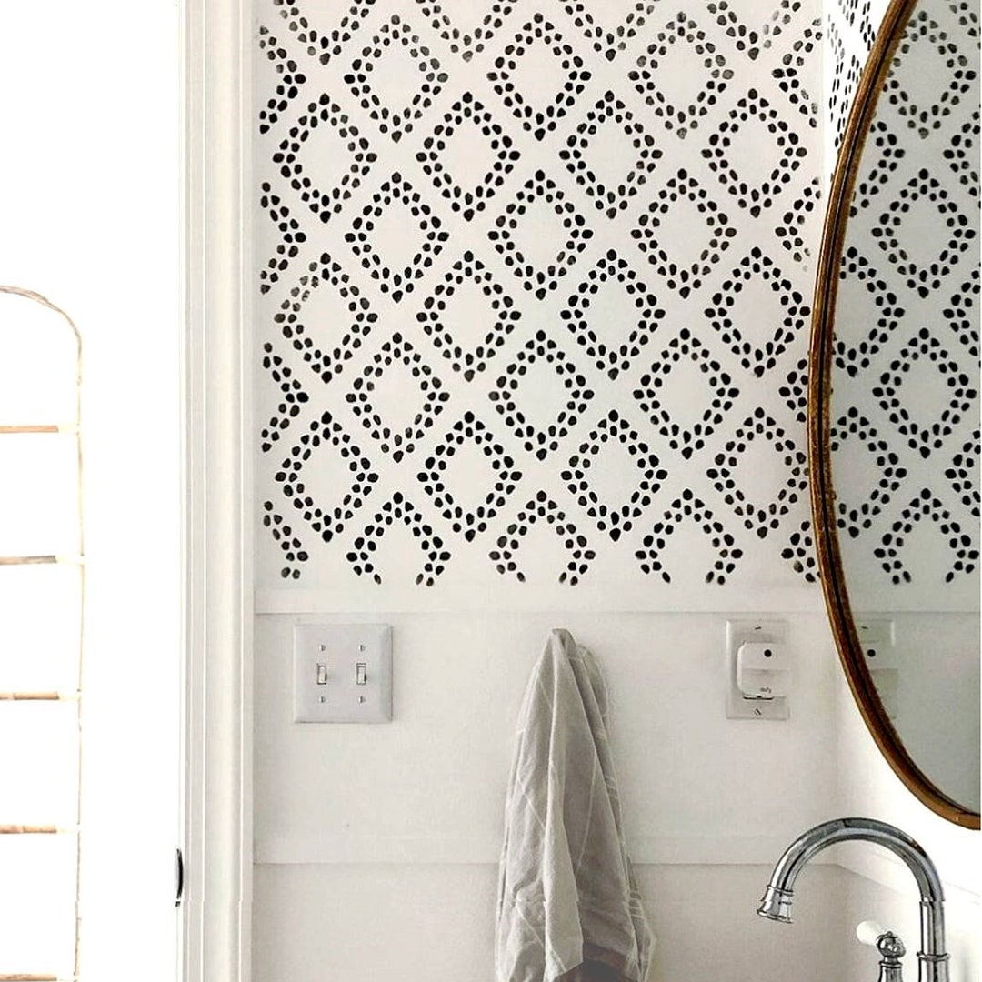 Diamond Wall Stencil Pattern - Large Wall Stencil - Scandinavian ...