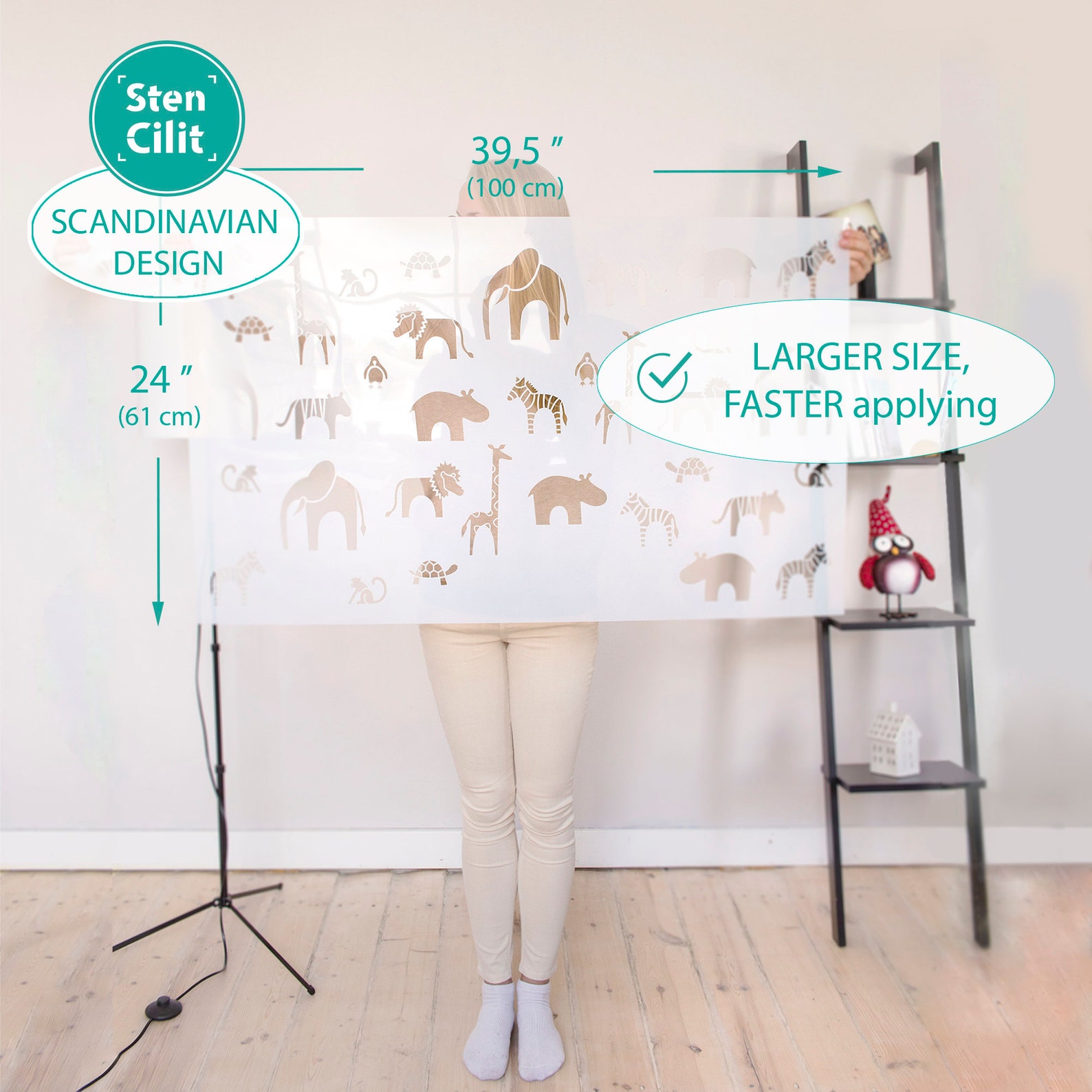 Zoo Stencil for Wall Nursery Wall Stencil Scandinavian | Etsy