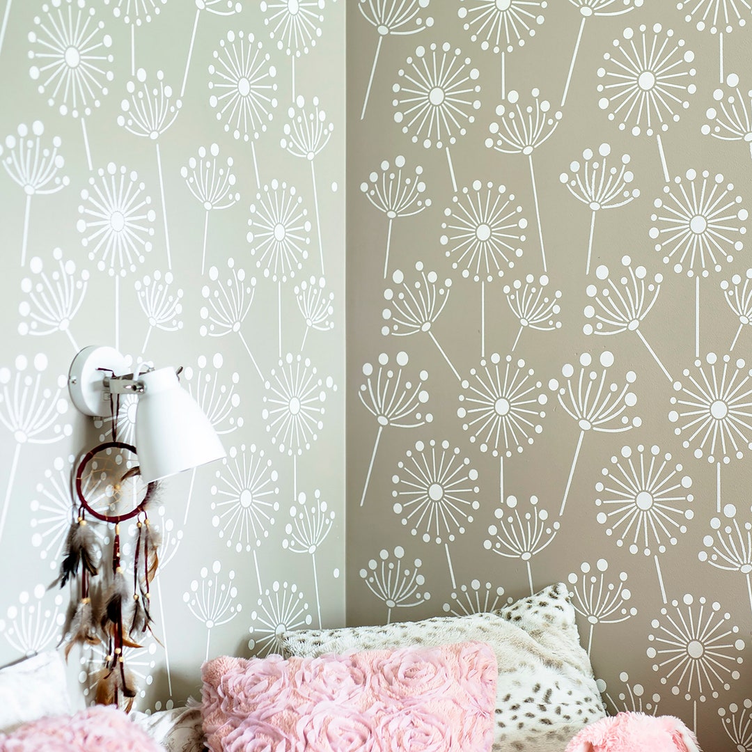 Dandelion Large Wall Stencil Dandelion Stencil and Stencils for Walls ...