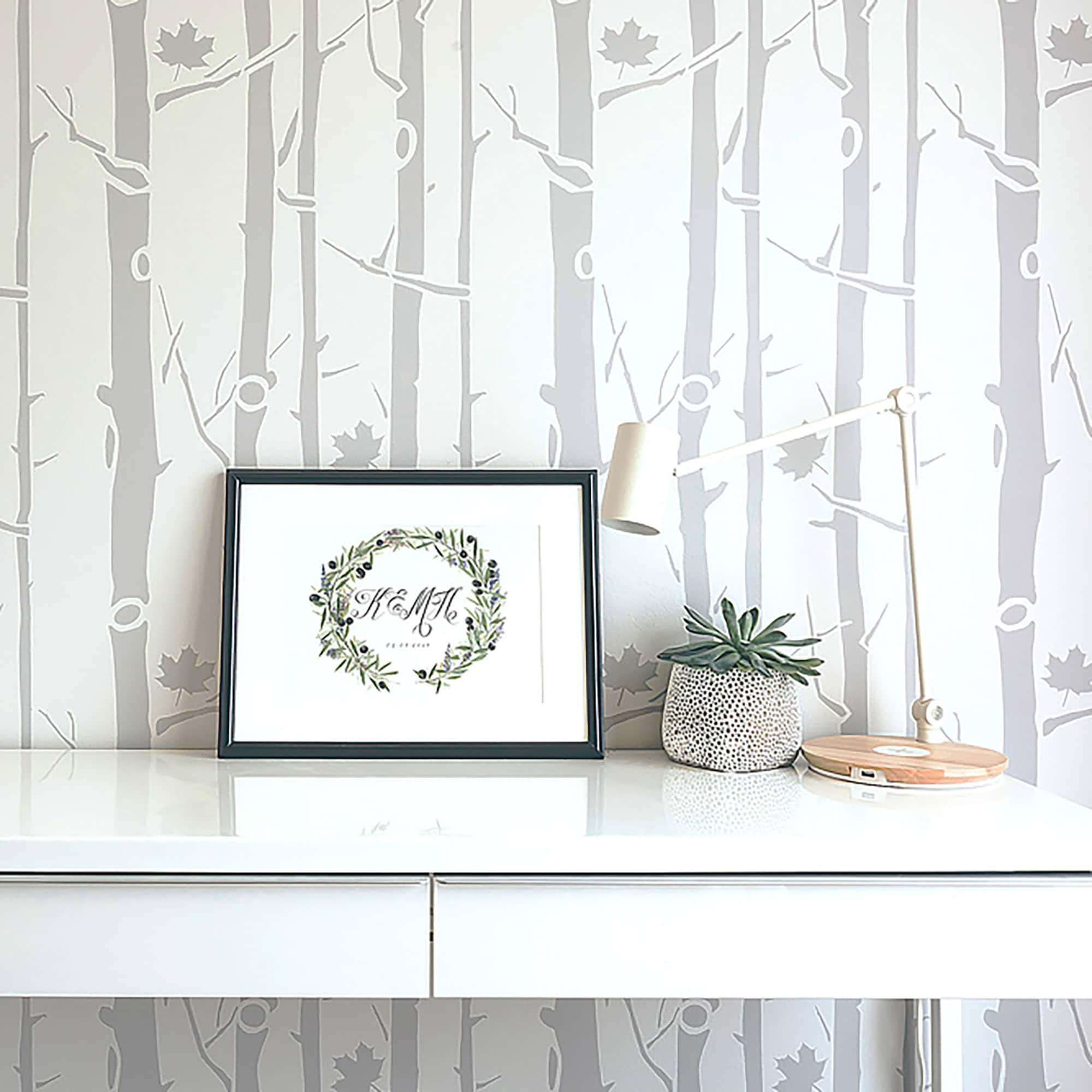 Birch Tree Wall Stencil
