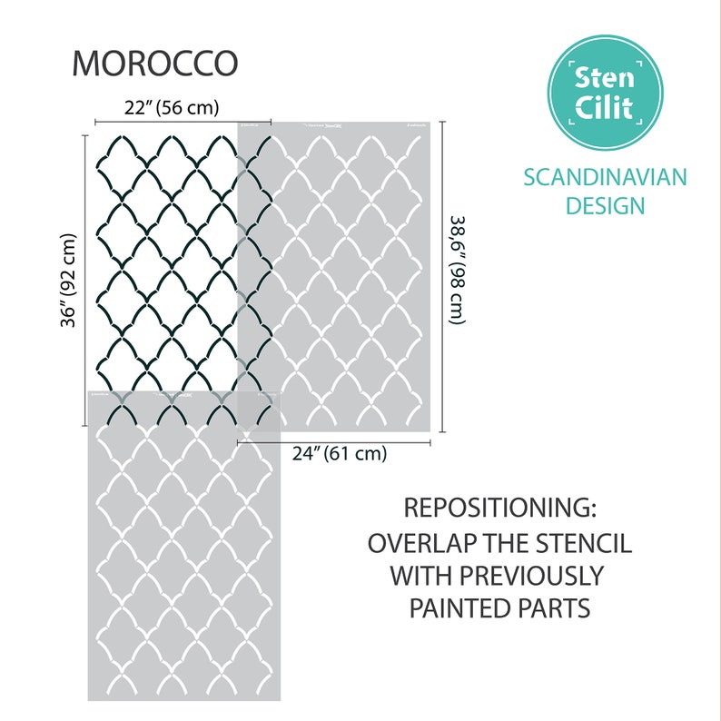 Morocco Large Wall stencil Stencils for Walls and Moroccan | Etsy