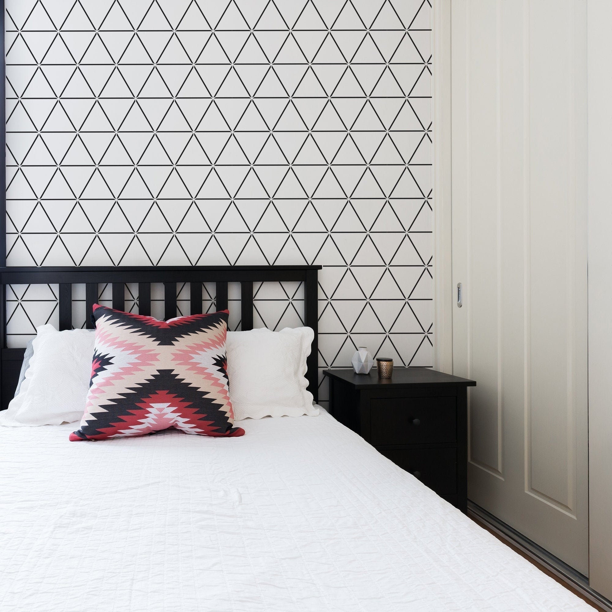 Triangles Large Wall Stencil XL, Herringbone Stencil, Scandinavian ...