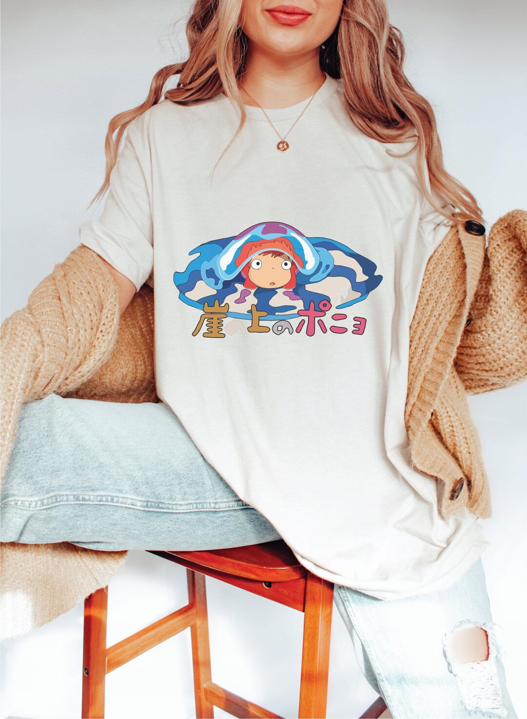 Studio Ghibli Ponyo Shirt, Vintage Anime Shirt, Ghibli Tee, Hayao ...