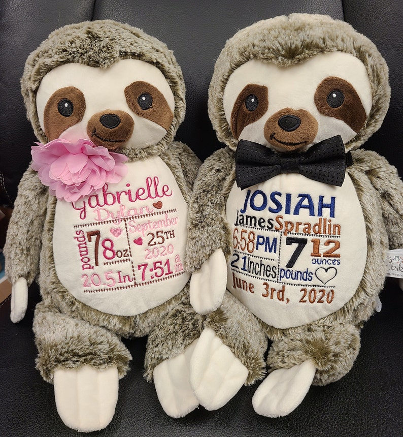 SLOTH Stuffie Plush Animal. Fuzzy Brown & Cream Tree Sloth - Etsy