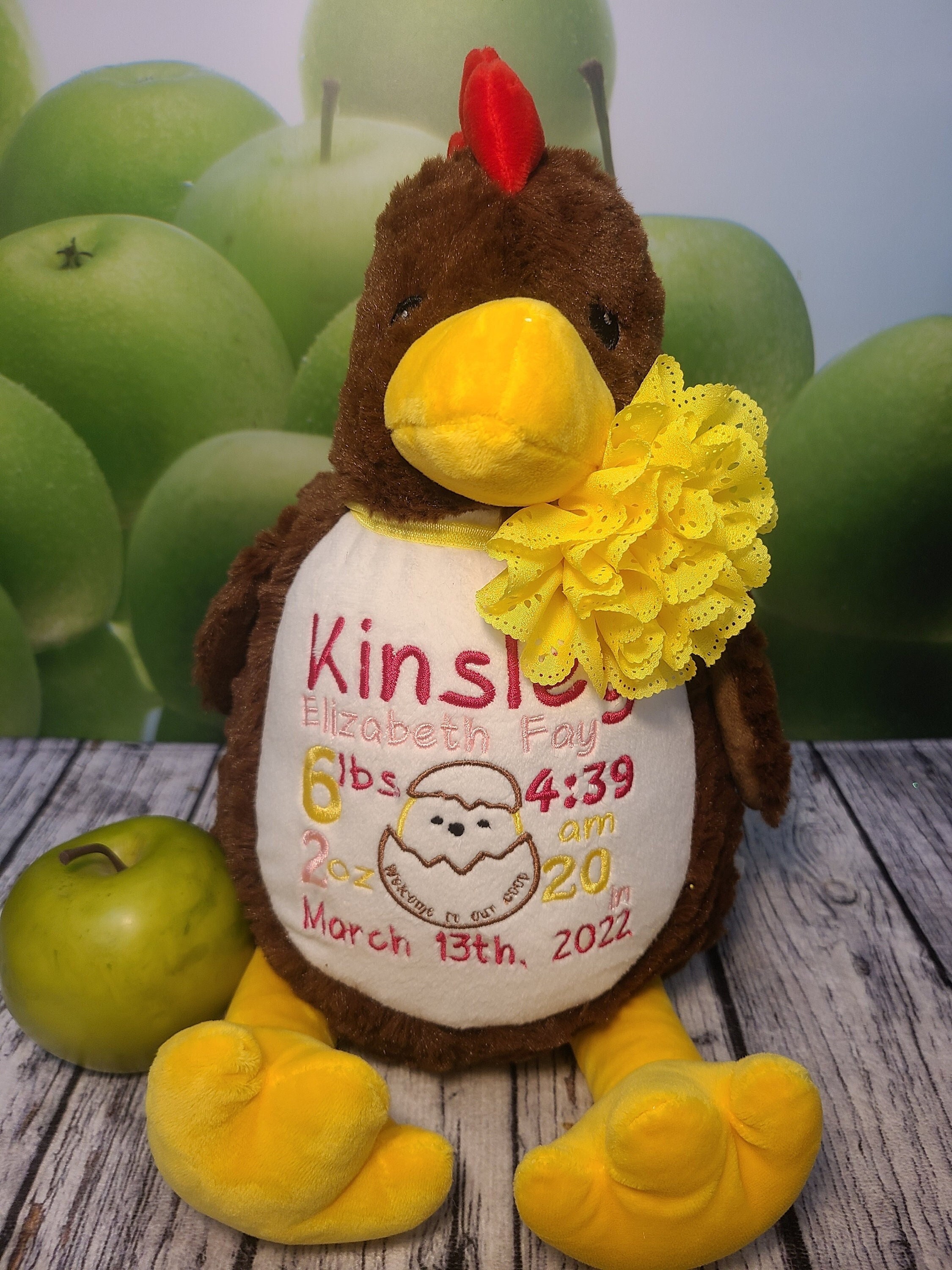 Toys Yellow Chick Happy Easter Gift Embroidered Toy Stuffie Stuffed ...