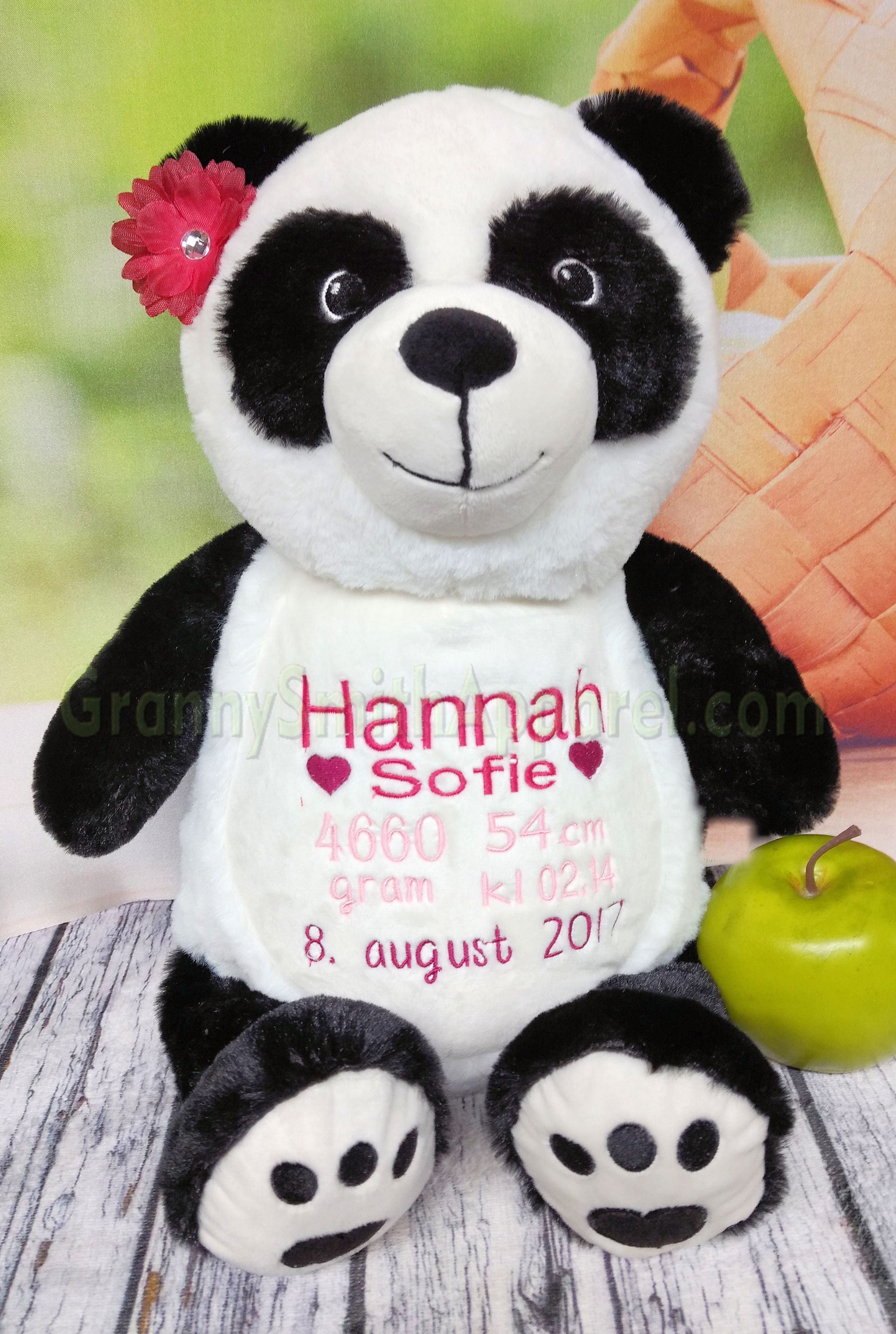 Panda 13 stuffie custom embroidered stuffed plush animal. Graduation ...