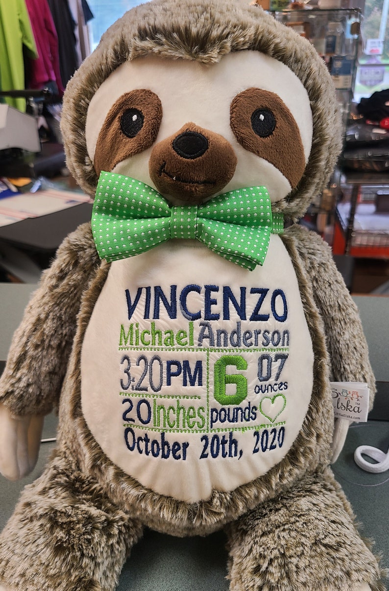 SLOTH stuffie plush animal. Fuzzy Brown & cream tree sloth | Etsy