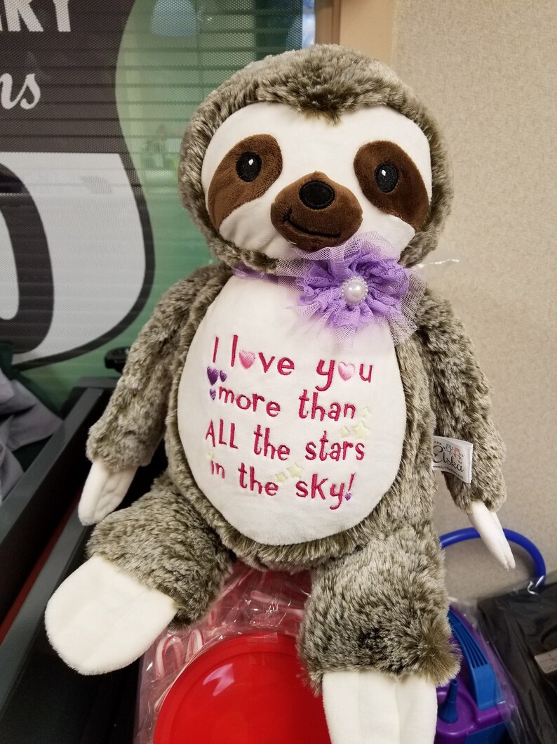 SLOTH stuffie plush animal. Fuzzy Brown & cream tree sloth | Etsy