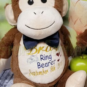 Ring-bearer Gift. Stuffed Animal Plush Custom Embroidered in - Etsy